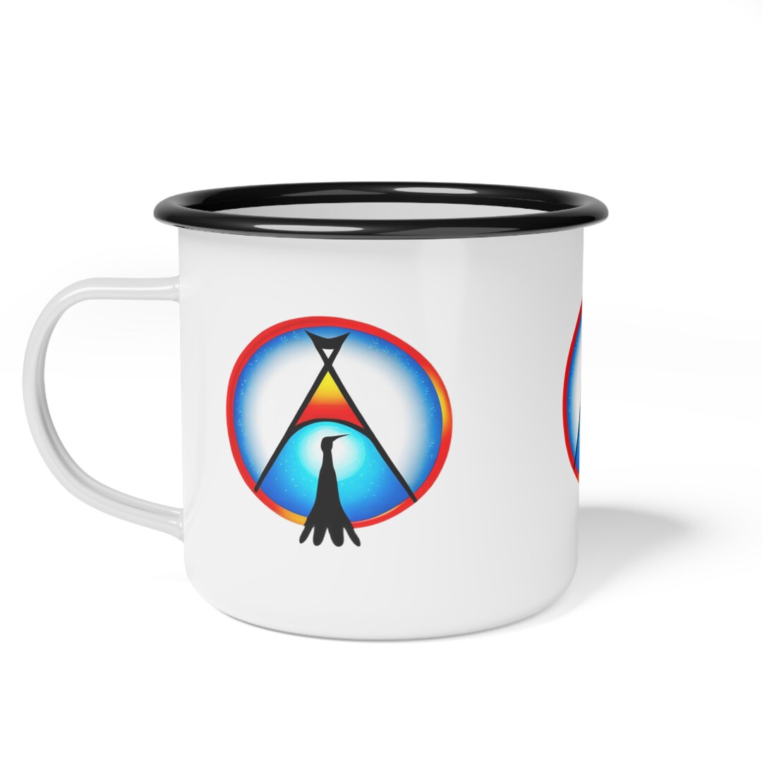Indigenous NAC Enamel Camp Cup Native American Church Art Tipi Mug Gift ...