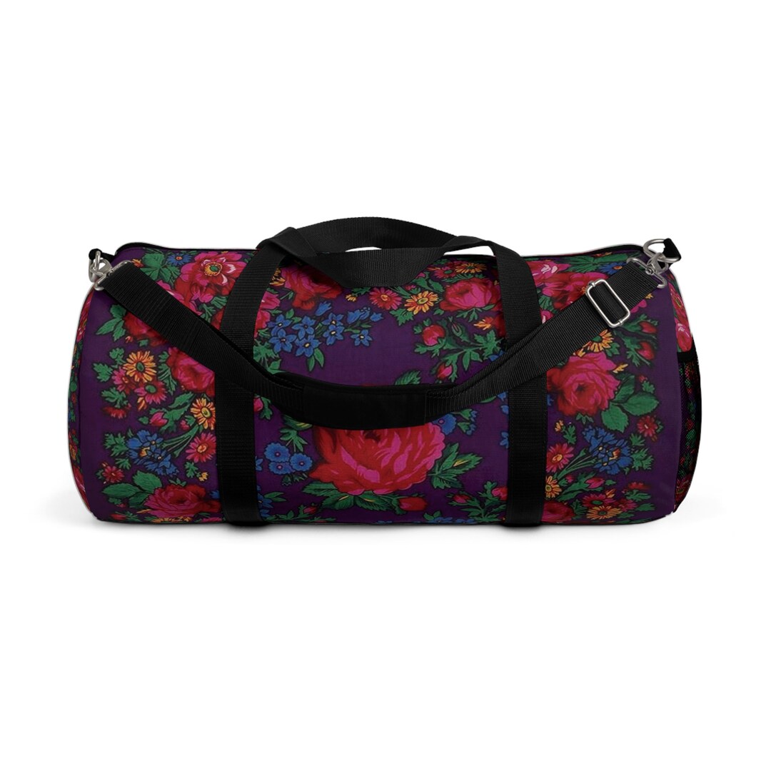 Native Floral Purple Duffel Bag Indigenous Travel Duffle Powwow ...