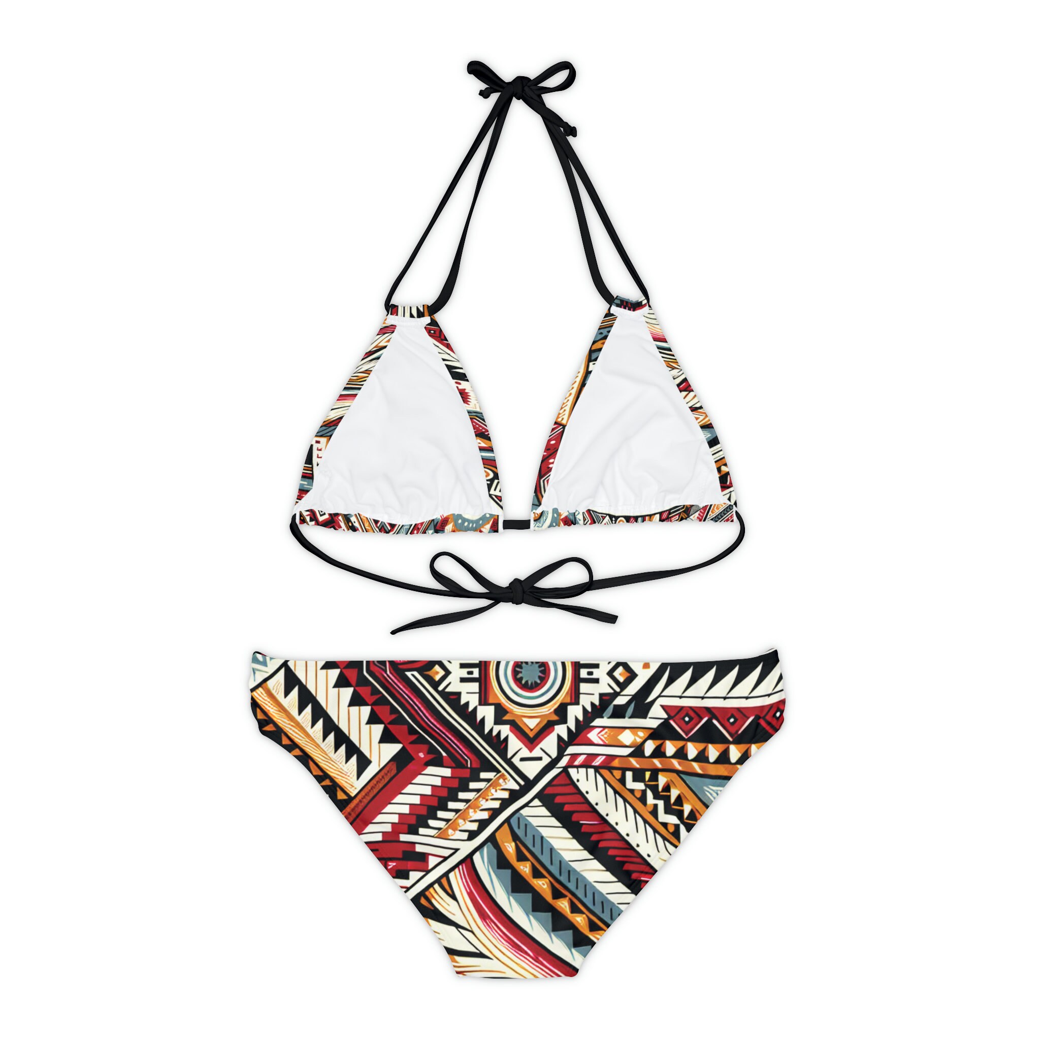 First Nations Art Strappy Bikini Set Indigenous Shapes Swimsuit Native ...