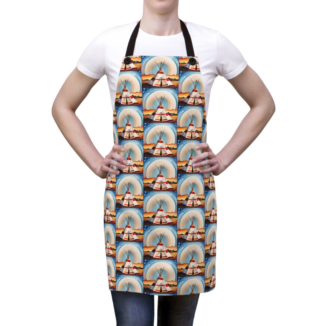 Indigenous Tipi Art Apron Native Novelty Art Cook Apron Chef Gift Aunt ...