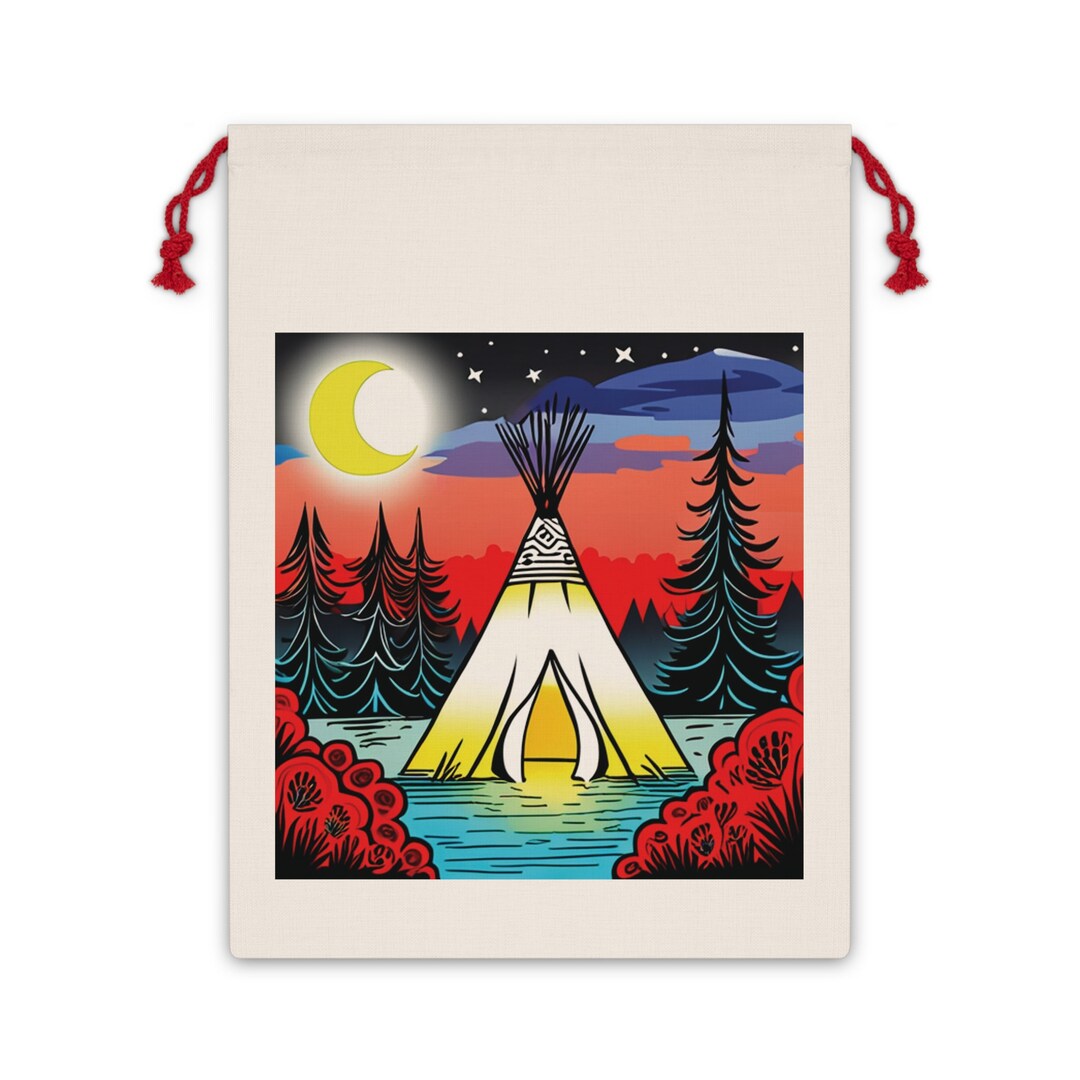 Indigenous Tipi Art Gift Bag Native American Inspired Art Sack ...