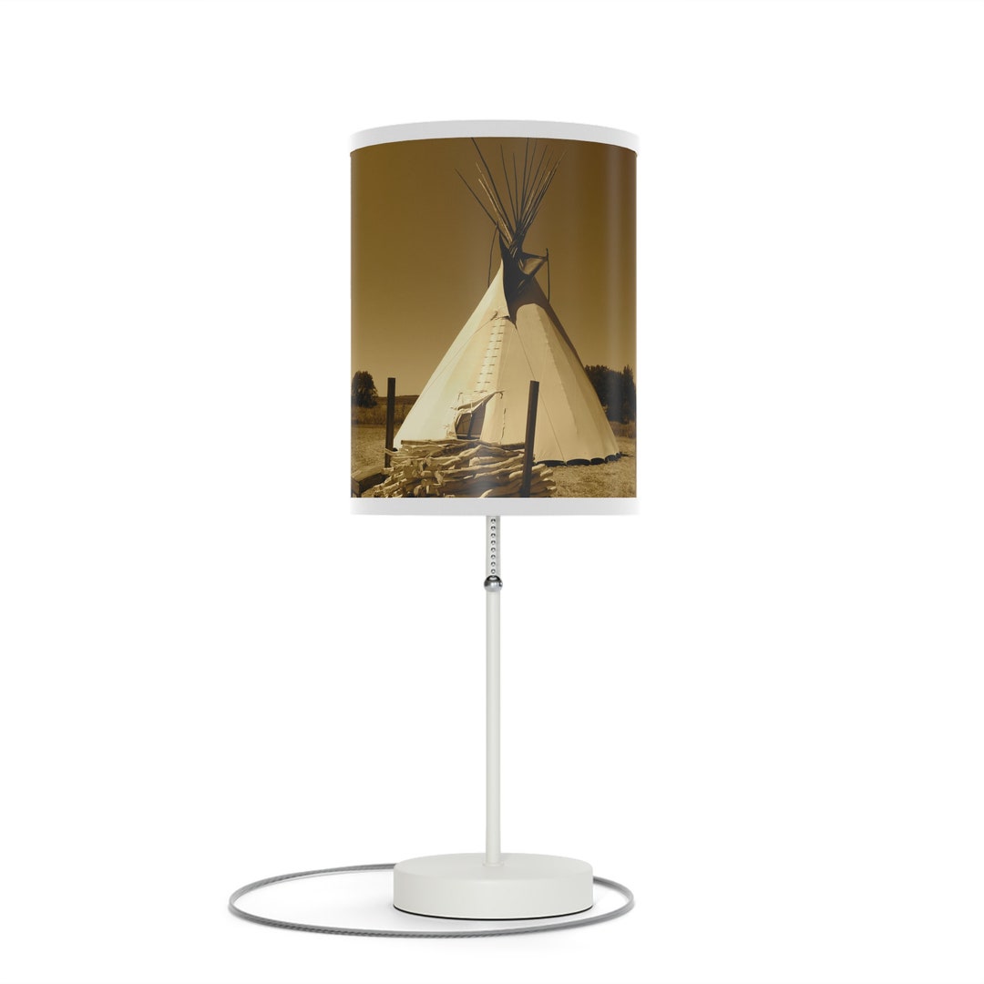 Native American Teepee Art Table Lamp Stand First Nation Tipi ...