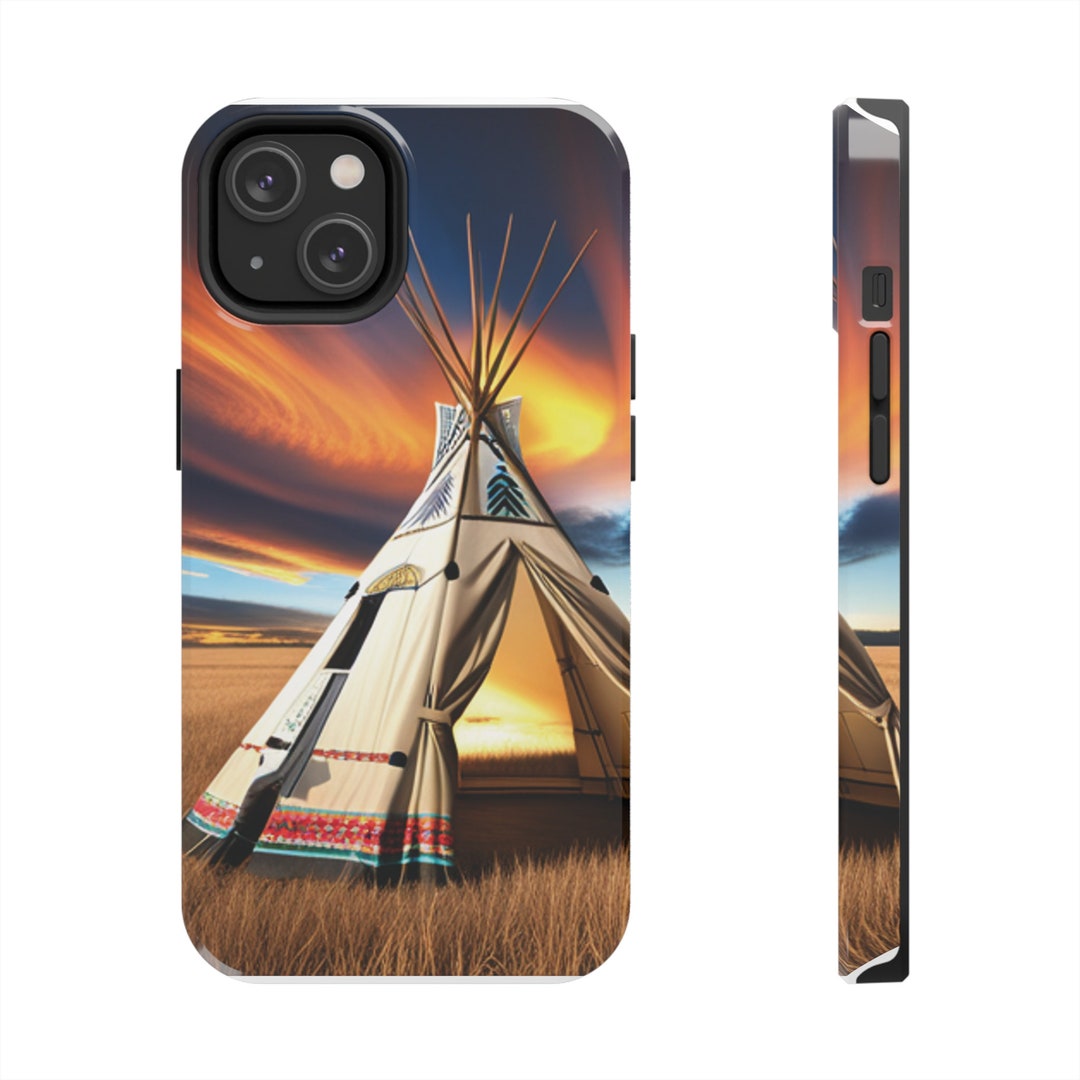 Native American Art Phone Case Teepee Art Phone Cover Gift Indigenous ...