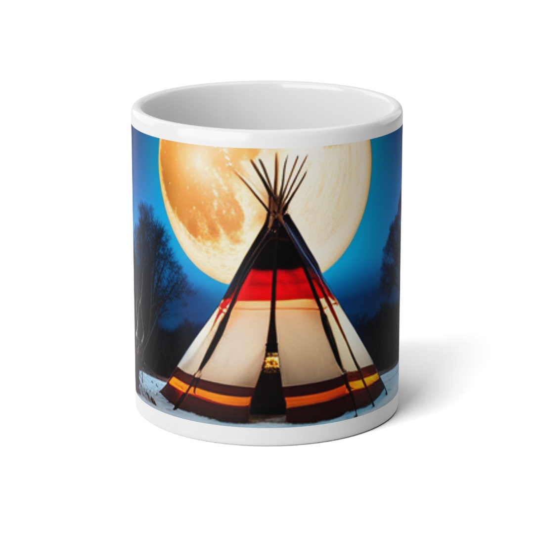 Teepee Art Large Mug Indigenous Tipi Coffee Cup Gift Native American ...