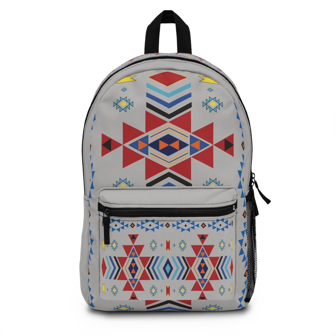 First Nations Backpack School Bag Grey Shapes Backpack Native School ...
