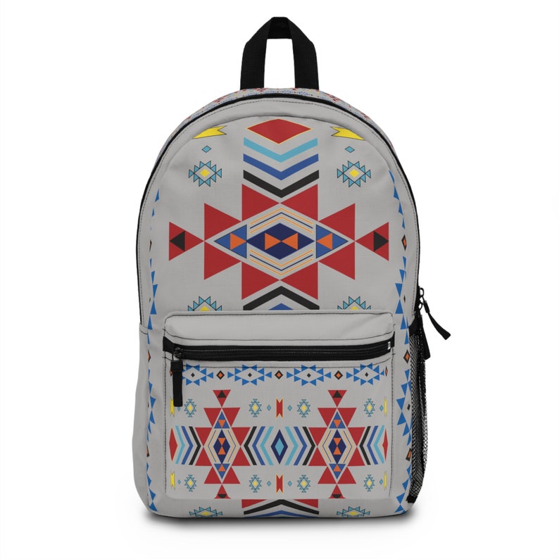First Nations Backpack School Bag Grey Shapes Backpack Native School ...