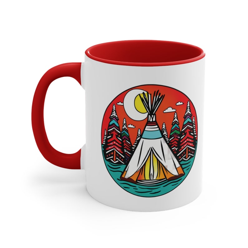 Indigenous Art Accent Coffee Mug Native American Cup Native Tipi Art ...