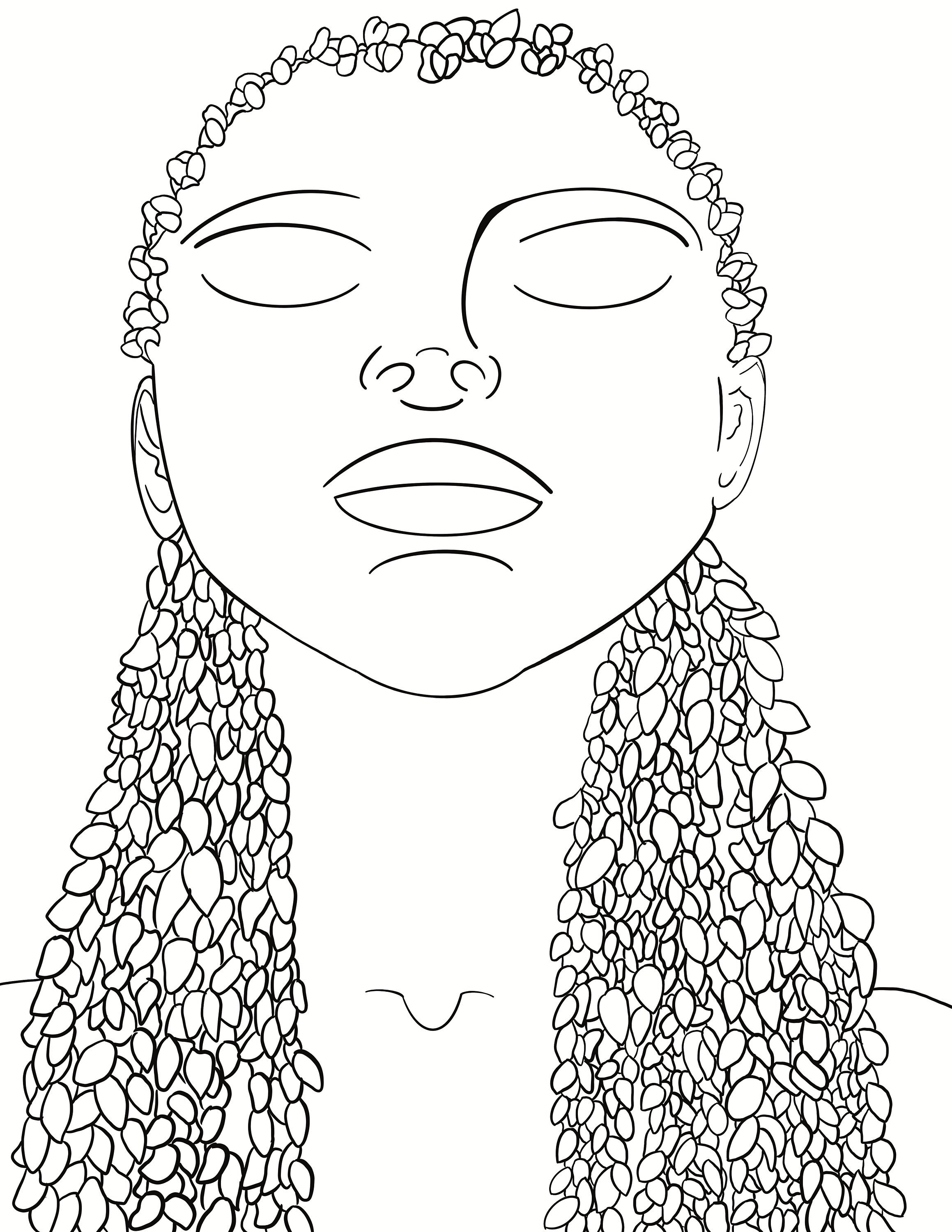 Burro's Tail Braids Coloring Page - Etsy