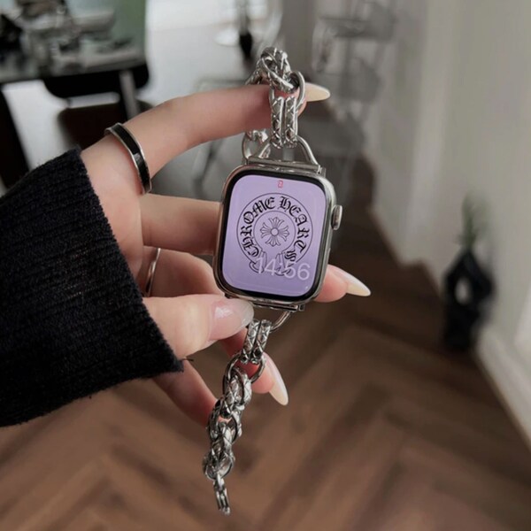 Silver Apple Watch Chain - Etsy
