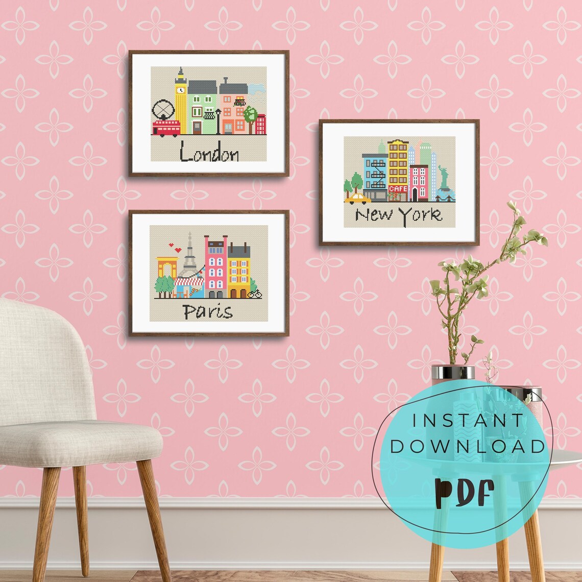 Paris City Cross Stitch Pattern I Romance Cross Stitch Kit I France ...