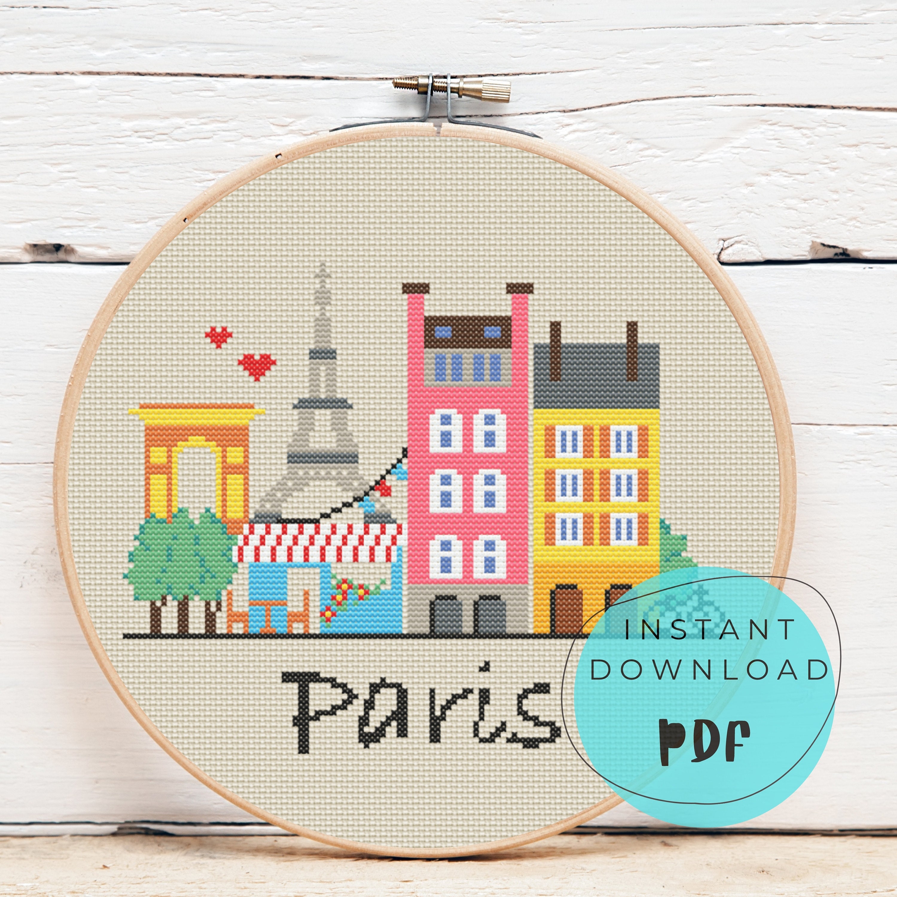 Paris City Cross Stitch Pattern I Romance Cross Stitch Kit I France ...
