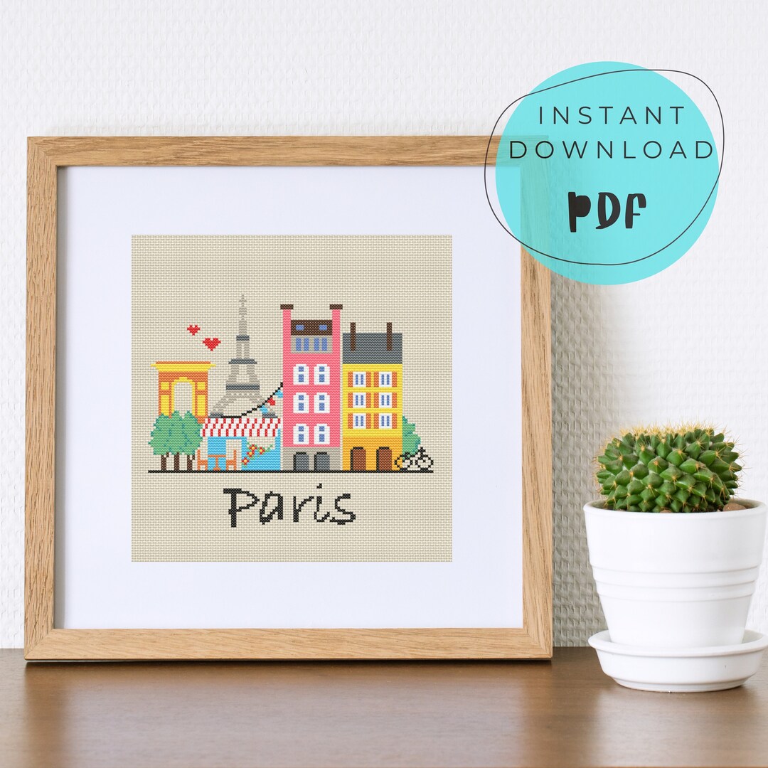 Paris City Cross Stitch Pattern I Romance Cross Stitch Kit I France ...