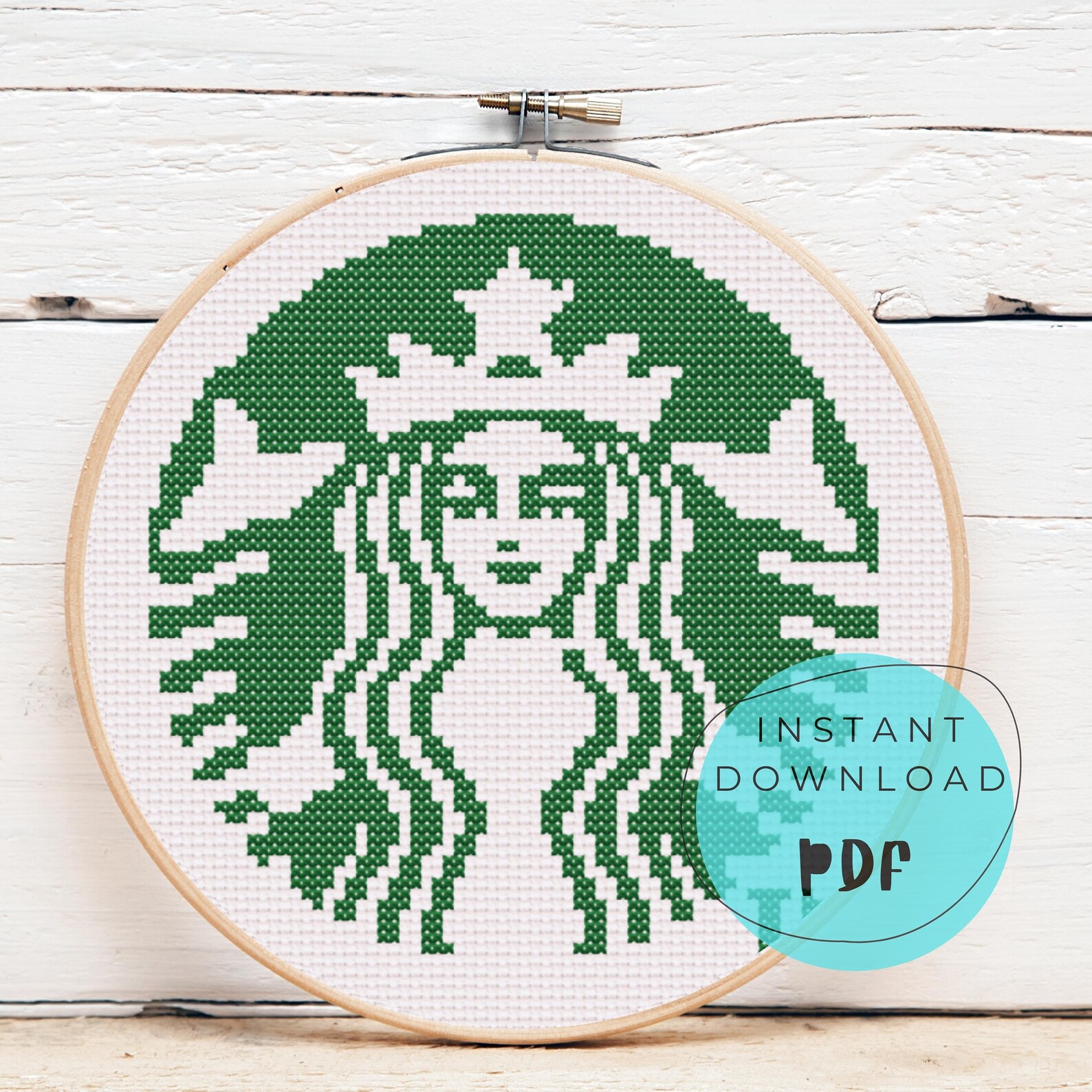 Starbucks Cross Stitch Pattern I Instant Download PDF I Counted Cross ...