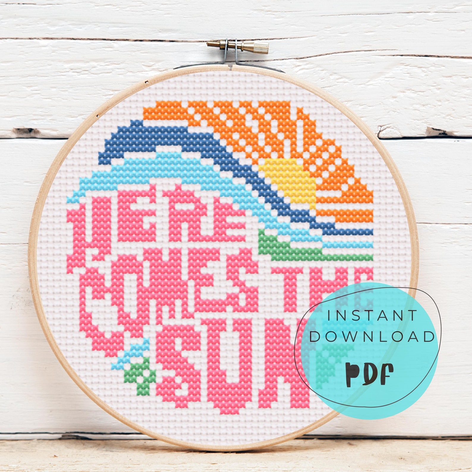 Here Comes the Sun Cross Stitch Pattern I Instant Download PDF I ...