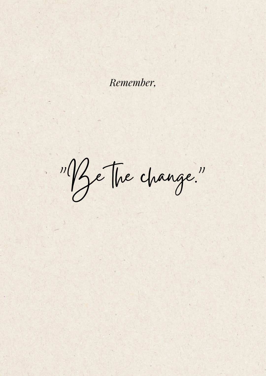 Motivational Poster, 'be the Change - Etsy