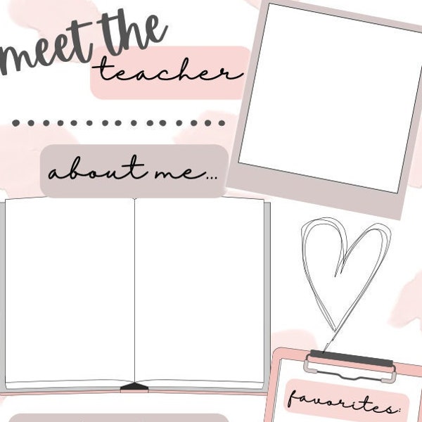 Simple Blush Pink Meet the Teacher Template - Etsy