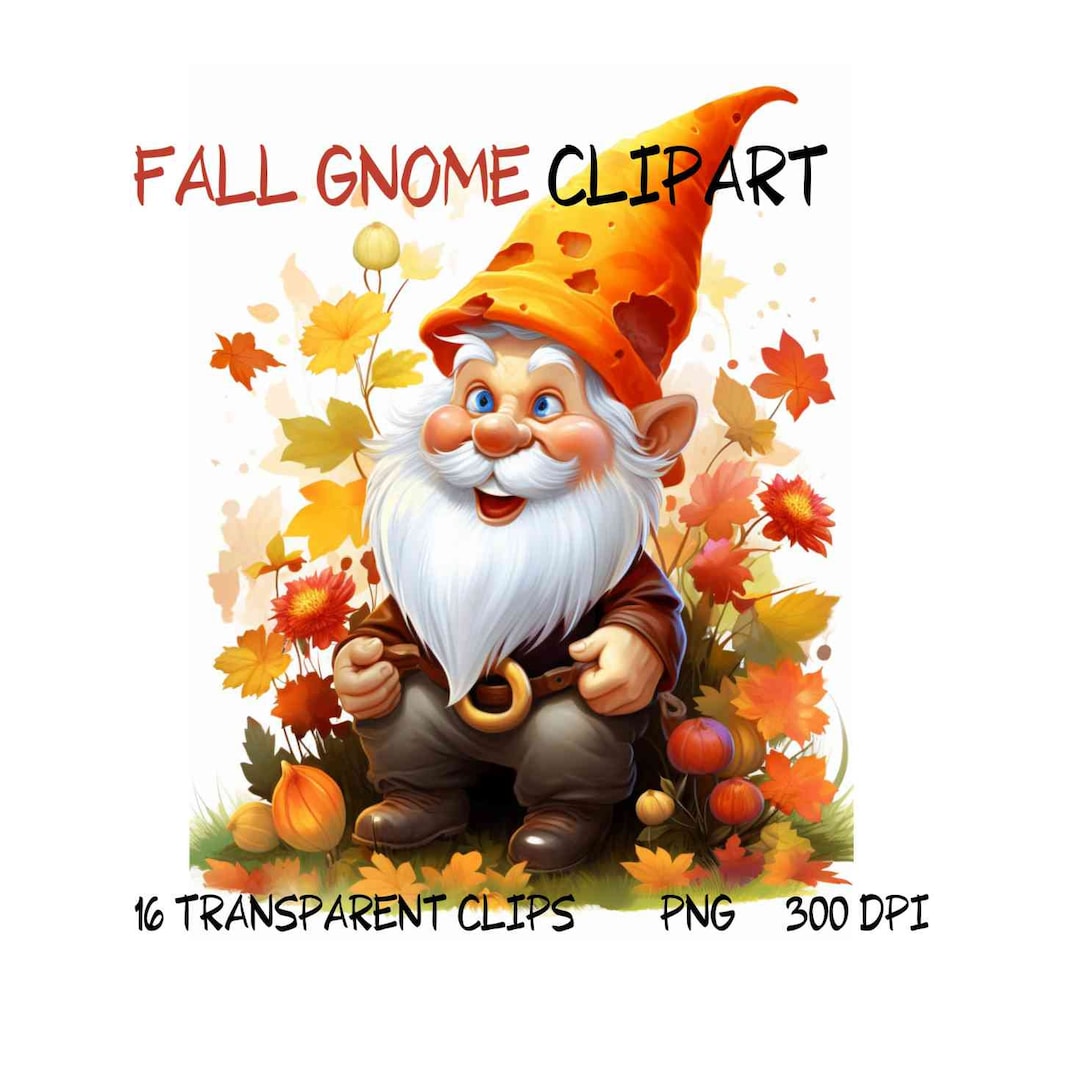 Autumn Gnomes Clipart Bundle Design Png Watercolor Autumn - Etsy