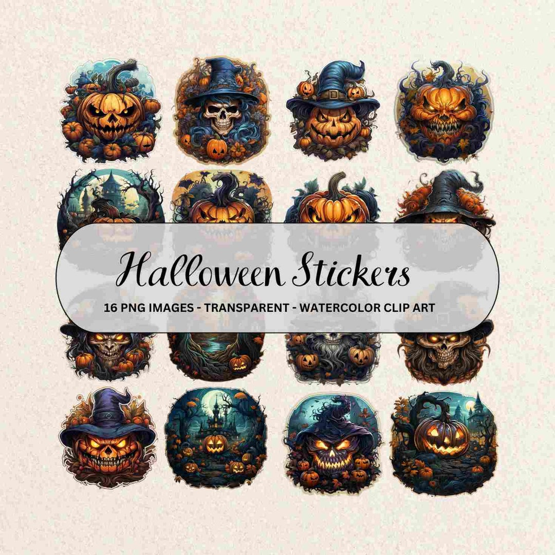 HALLOWEEN Clipart Png Transparent Spooky Halloween Sticker - Etsy