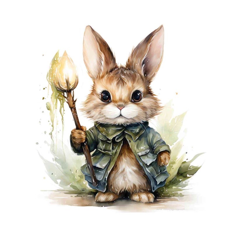 Watercolor Clipart Bunnies Bundle Png Clipart, Fantasy, Cute Animals ...