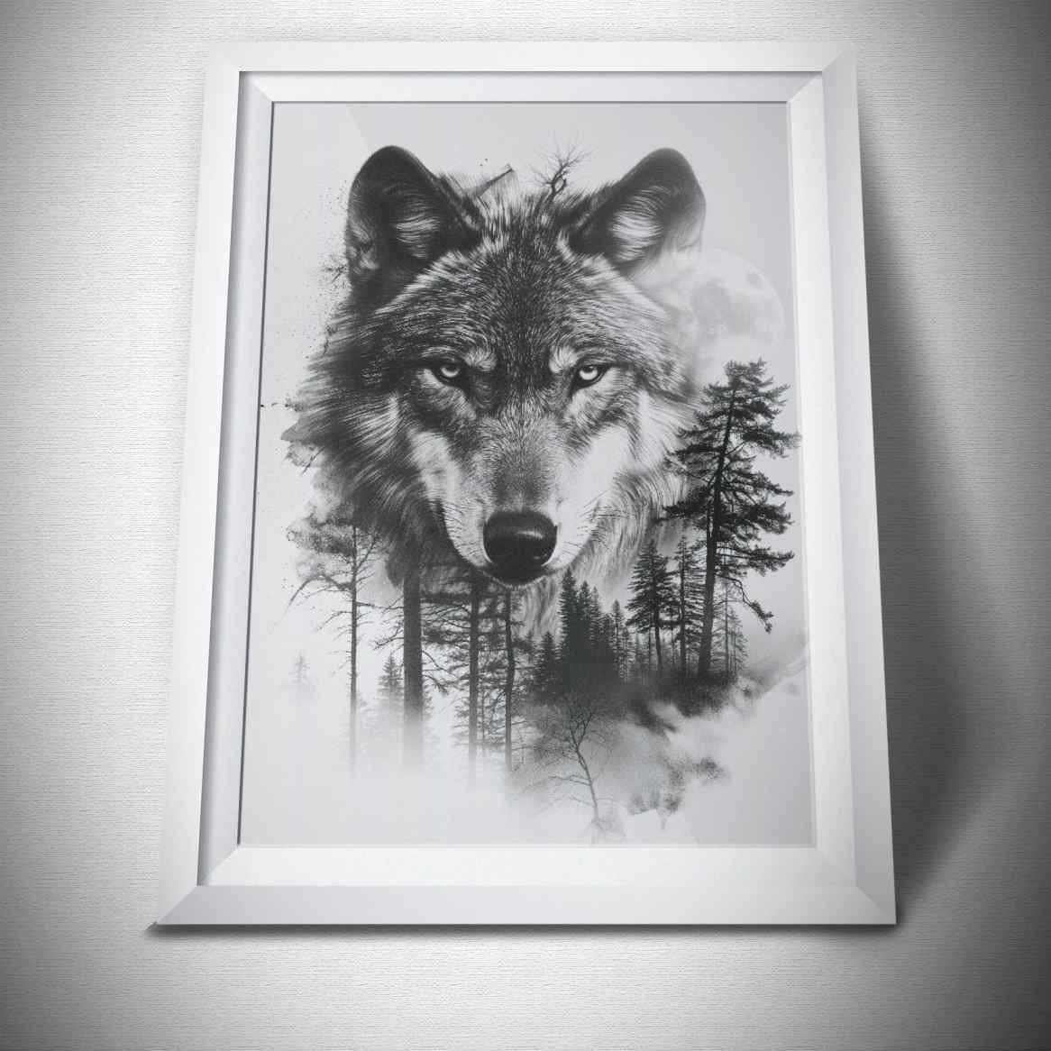 Wolf Poster Design Png, Watercolor Art Wolf for Canvas, Wolf Clipart ...