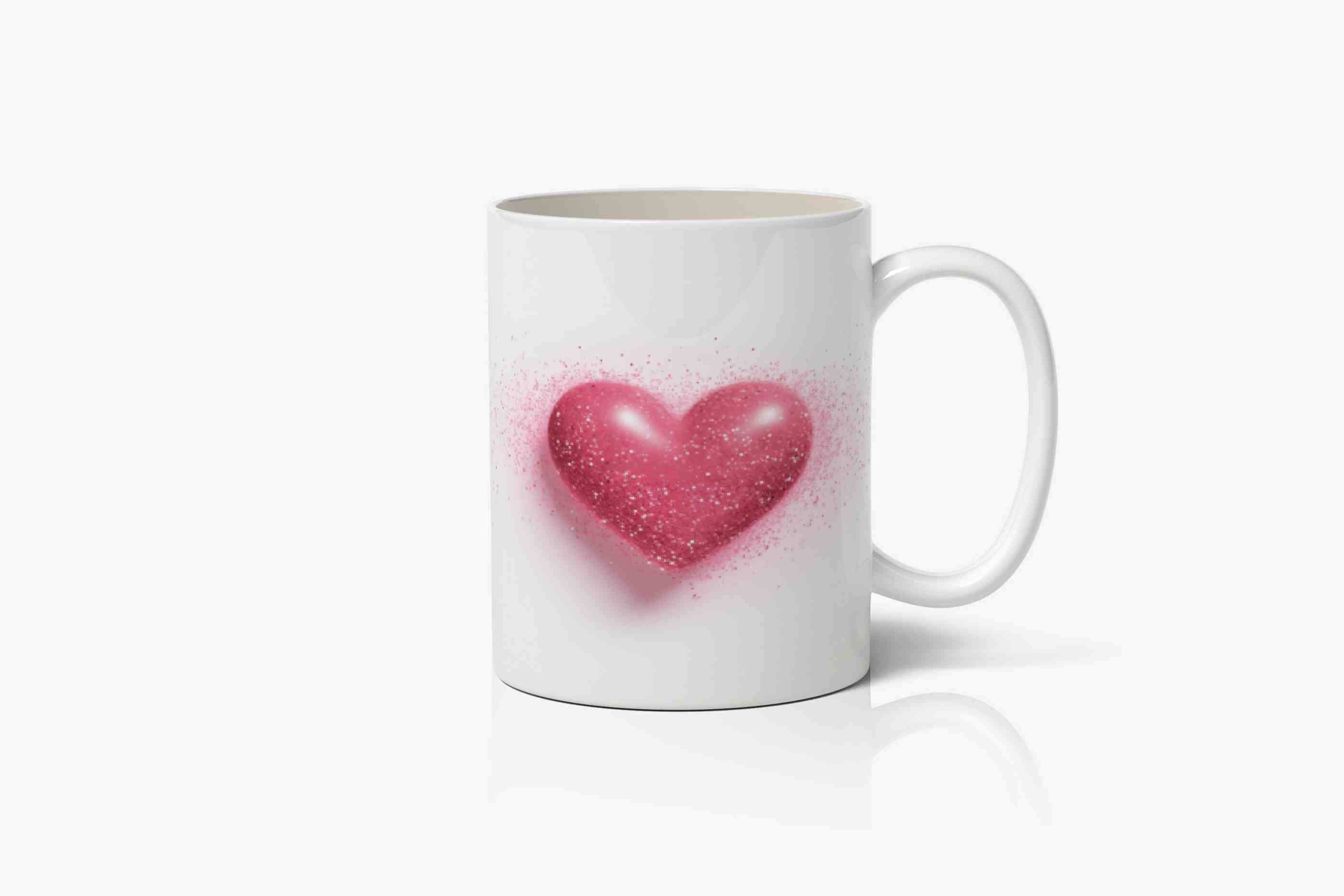 Heart Mug Wrap, Heart Mug Design, Valentine's Mug Gift for Lovers ...