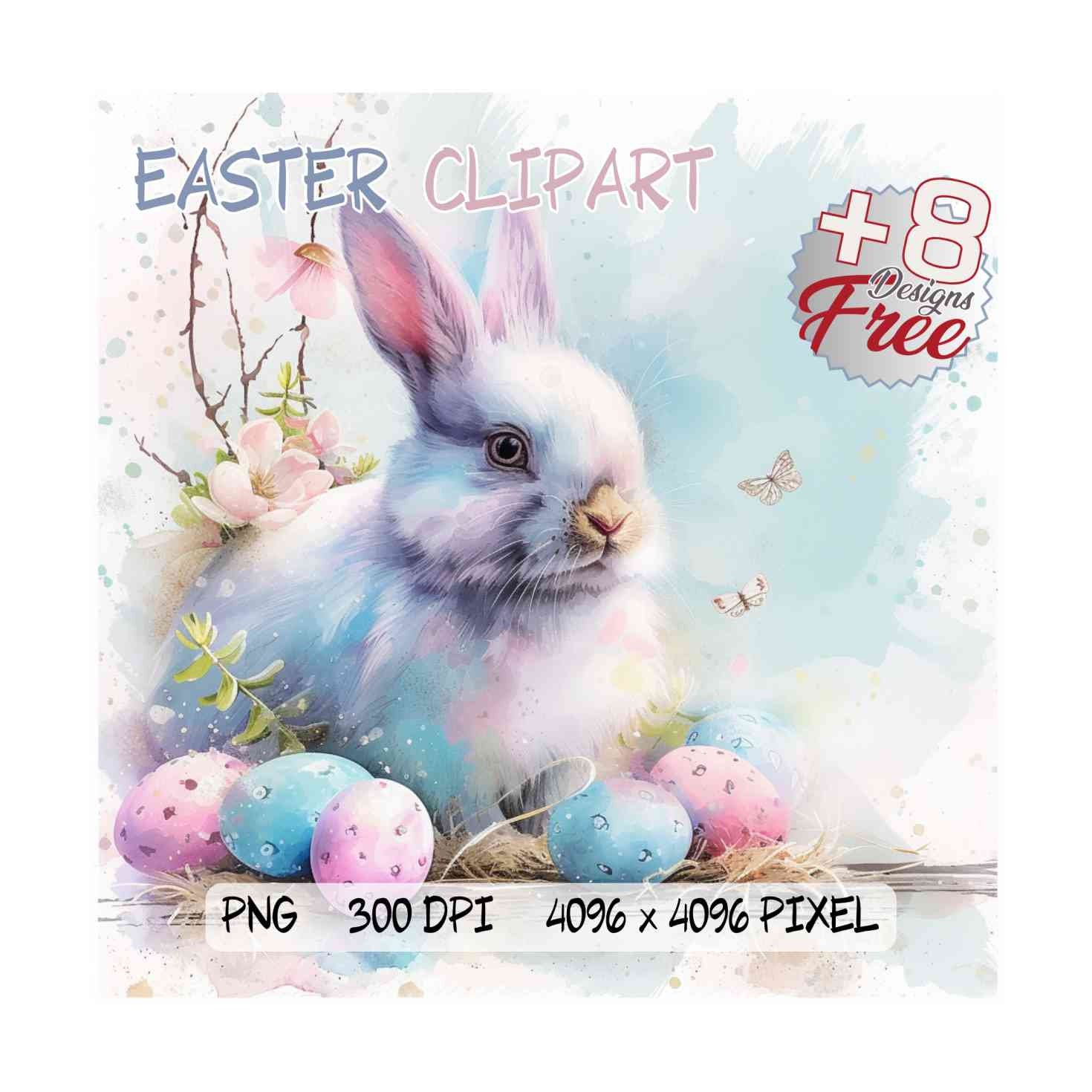 Easter Clipart Bundle Png, Easter Eggs Clipart, Easter Bunnies Clipart ...
