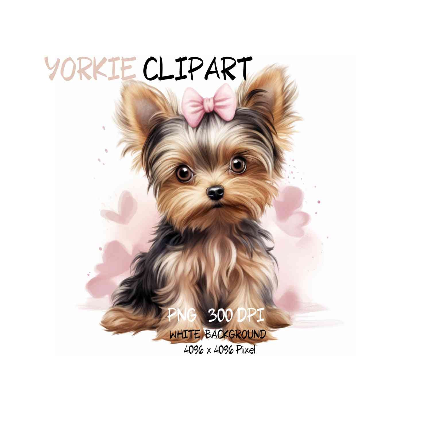 Yorkie Watercolor Clipart Png, Yorkie Silhouette, Yorkie T-shirt ...