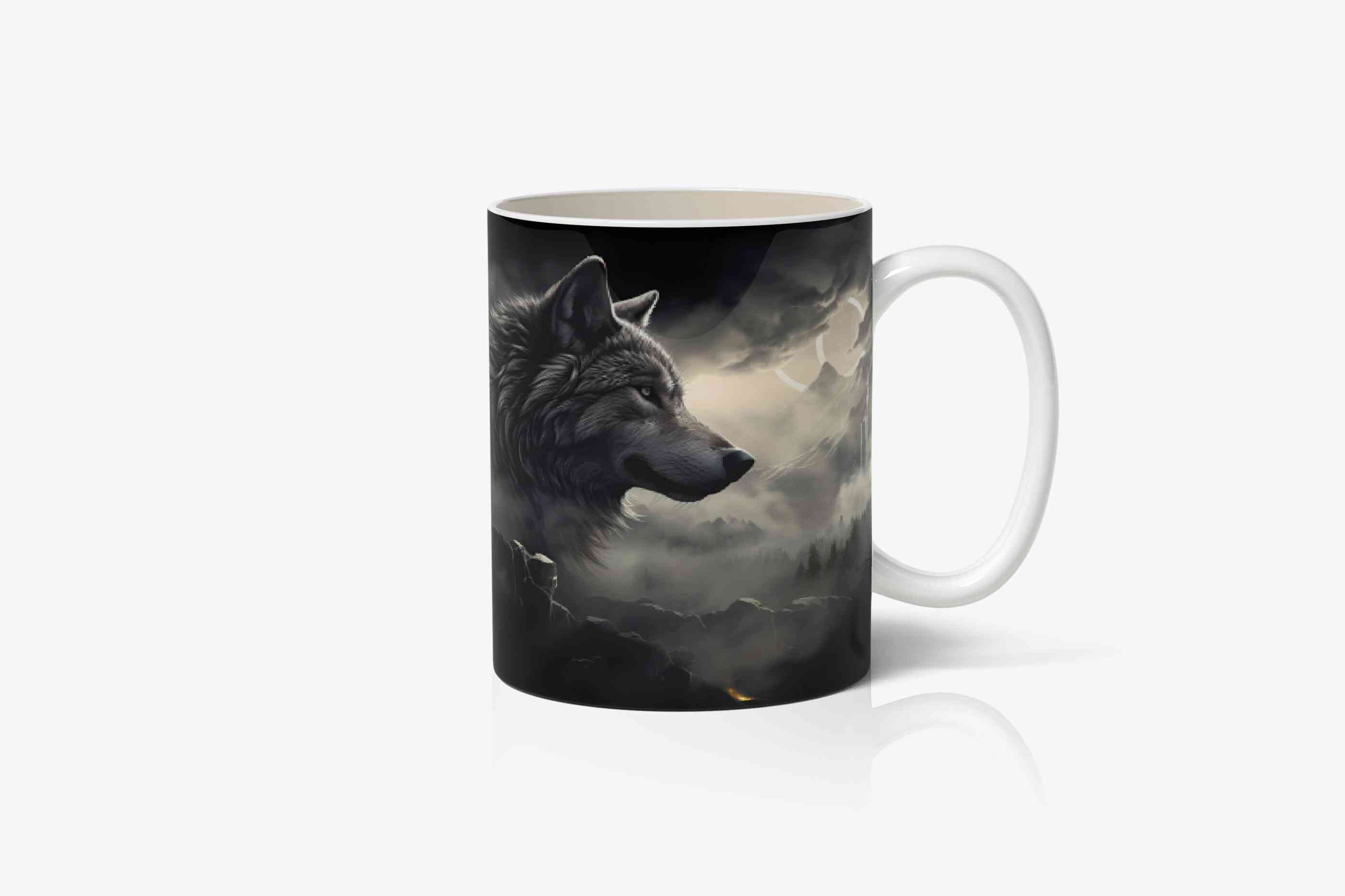 Wolf Mug Wrap Design, Wolf Png, Wolf Mug, Coffee Mug Wrap Png ...