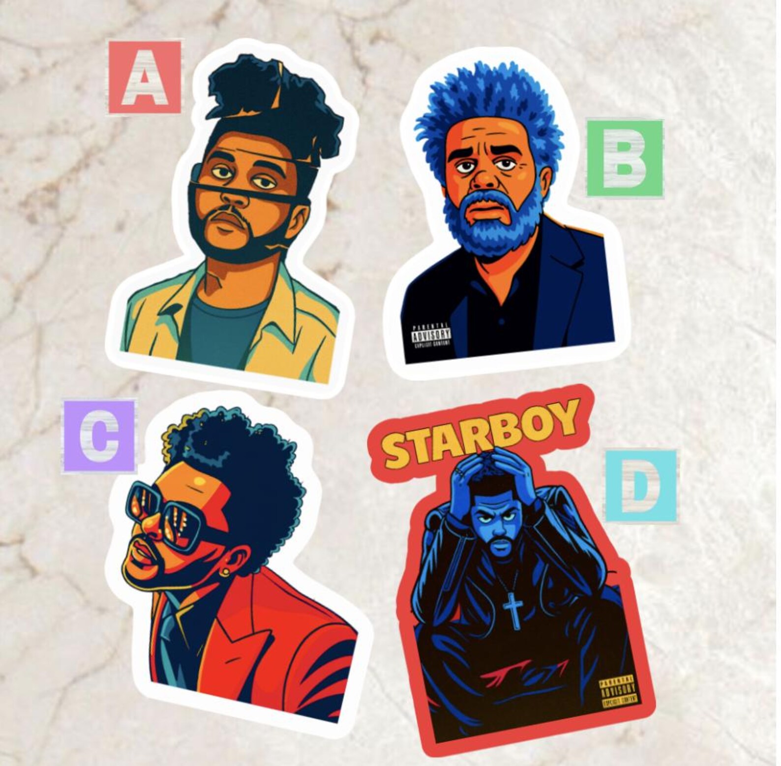 The Weeknd Fan Art Stickers | Water Resistant Semi-gloss Decals - Etsy