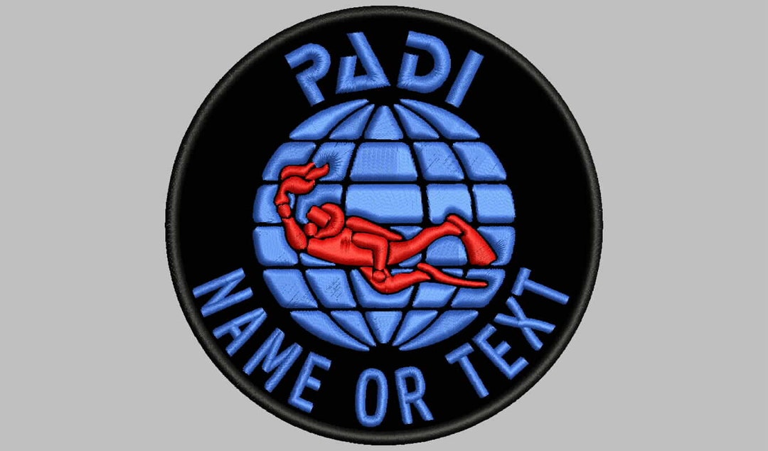 PADI Diving Iron-on Embroidered Patch Customizable PADI - Etsy