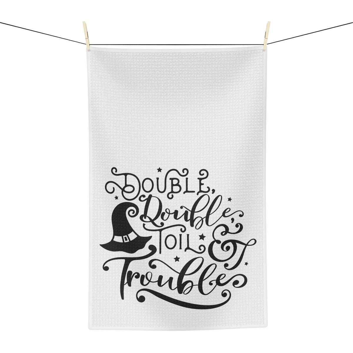 Double Double Toil & Trouble Witch Tea Towel - Etsy