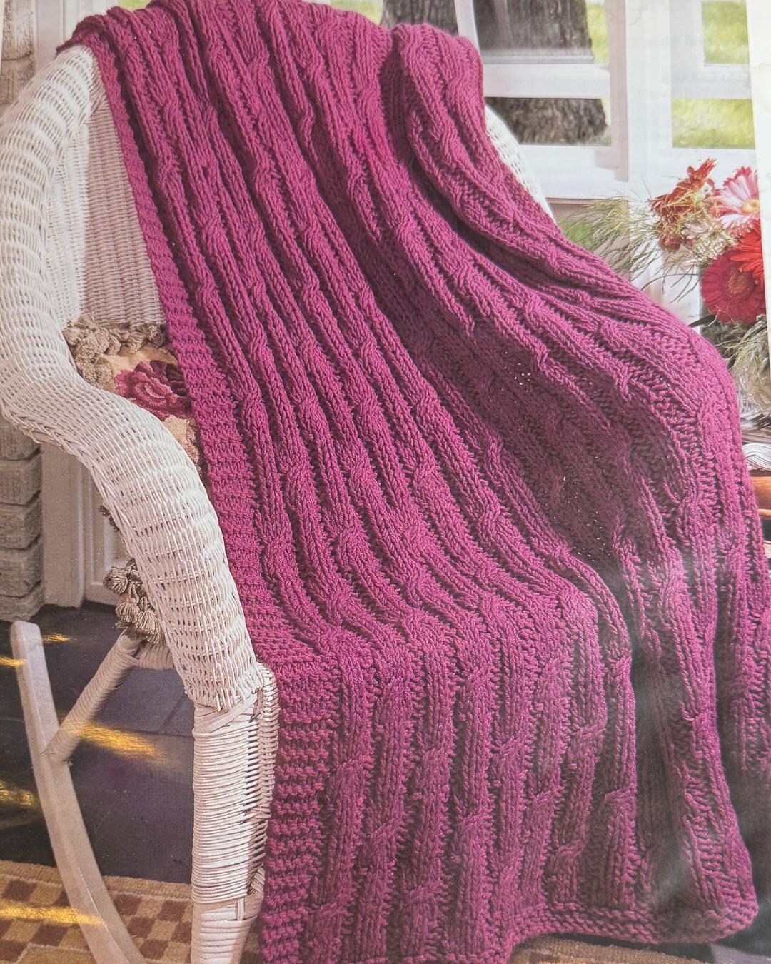 Cable Knit Blanket Pattern Afghan Knitting Pattern, Easy Knit - Etsy