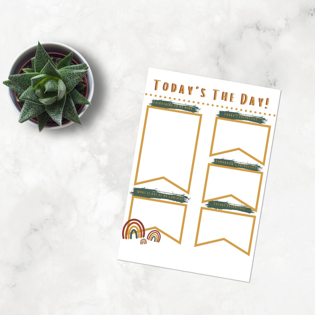 Printable Daily Planner - Boho Rainbow - Etsy