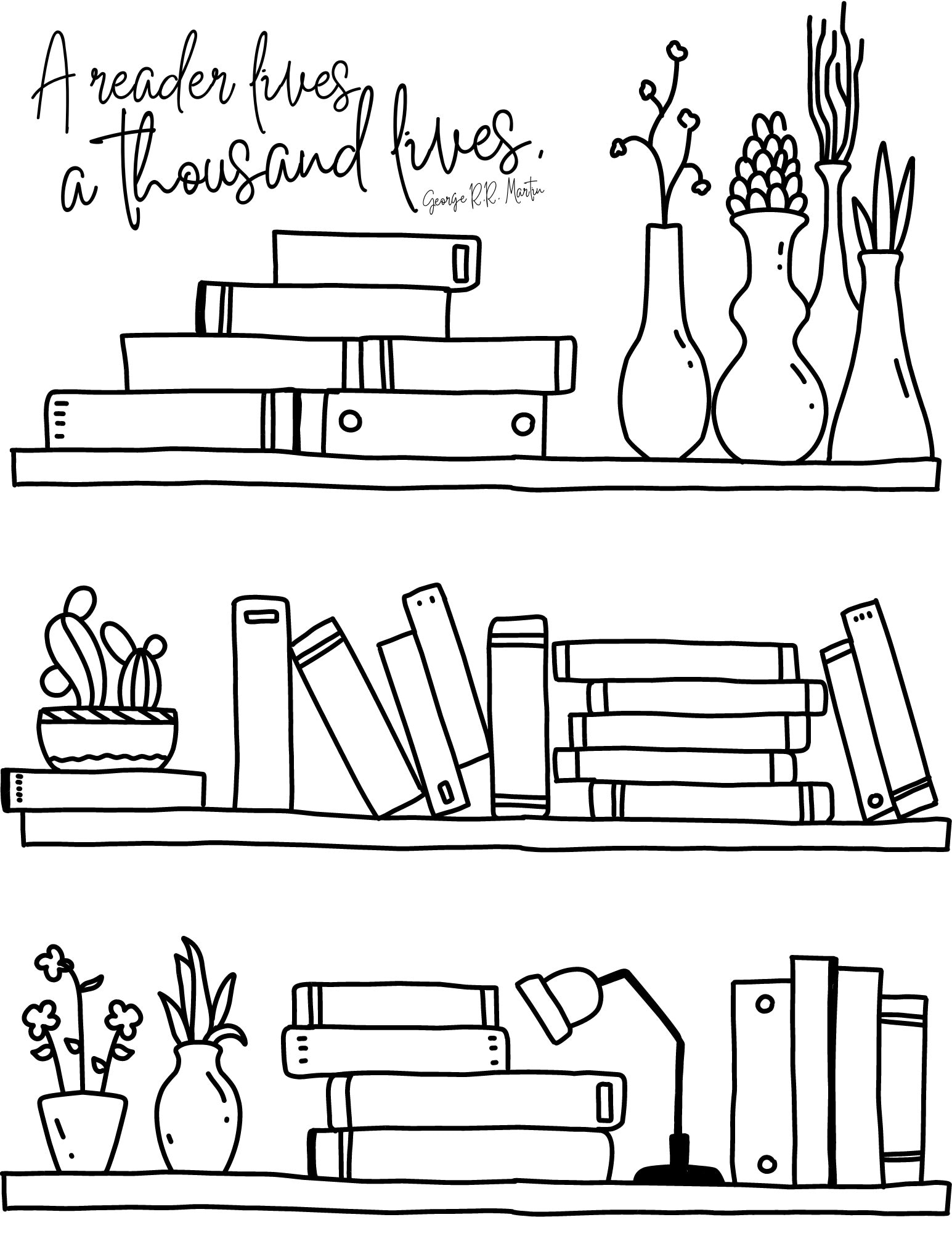 Printable Reading Tracker - Black & White - Etsy