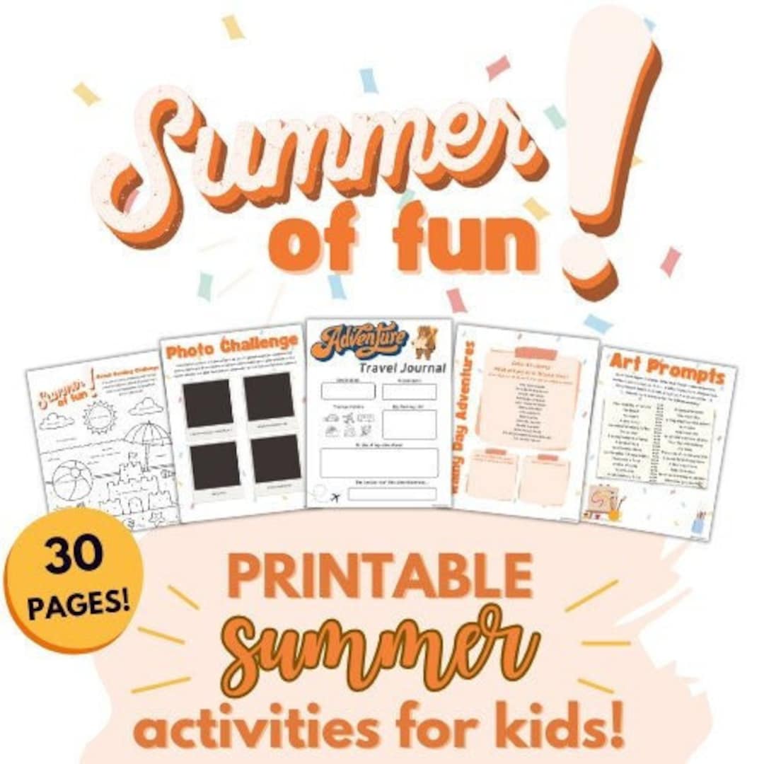 Summer Printable Activities for Kids - Etsy