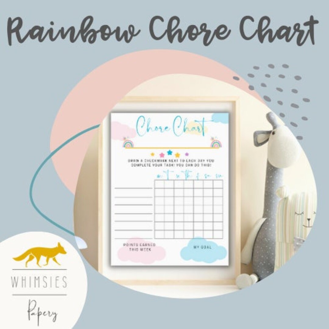 Printable Rainbow Chore Chart - Etsy