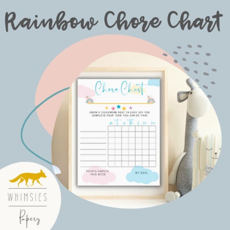 Printable Rainbow Chore Chart - Etsy