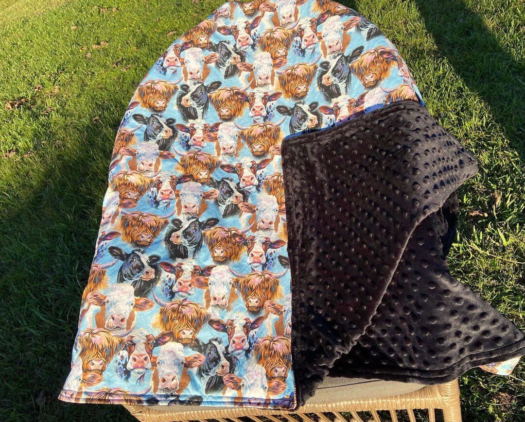 Highland Cow Mink Blanket - Etsy