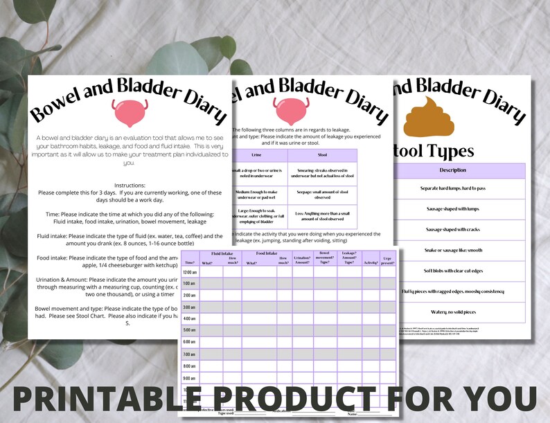 Bowel and Bladder Diary - Etsy