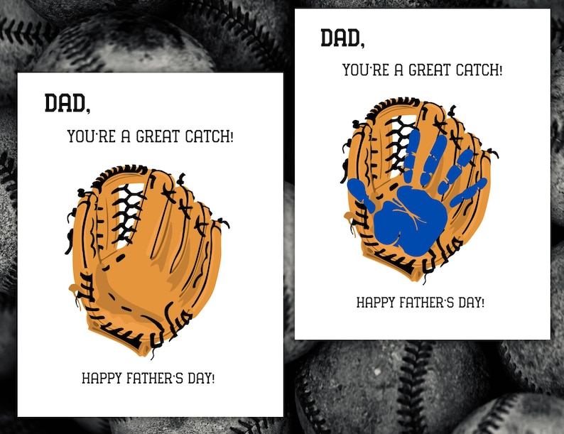 Happy Father's Day Handprint Printable-you're a Great Catch-baseball ...