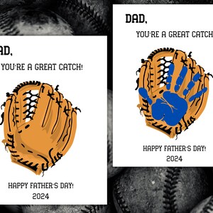 Happy Father's Day Handprint Printable-you're a Great Catch-baseball ...
