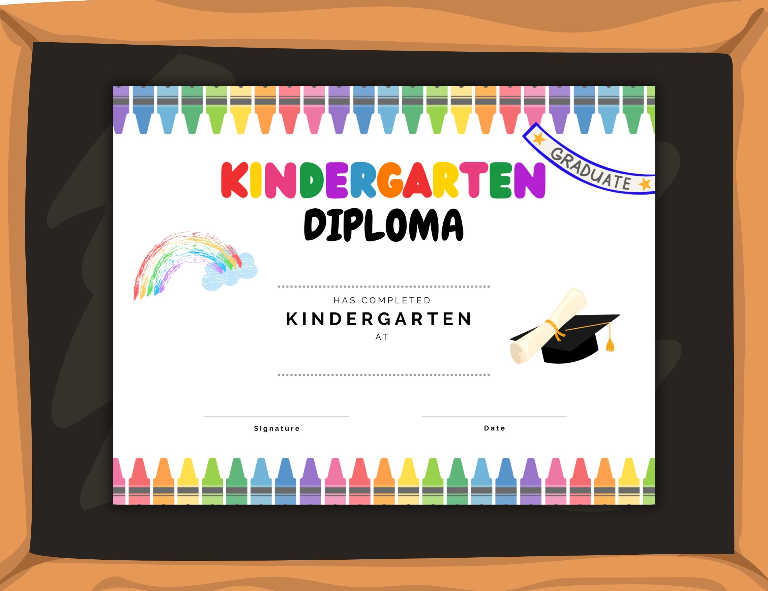 Kindergarten Graduation Diploma — Teacher Resource - Etsy
