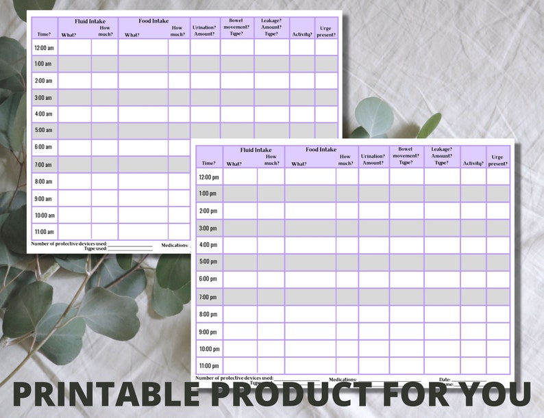 Bowel and Bladder Diary - Etsy