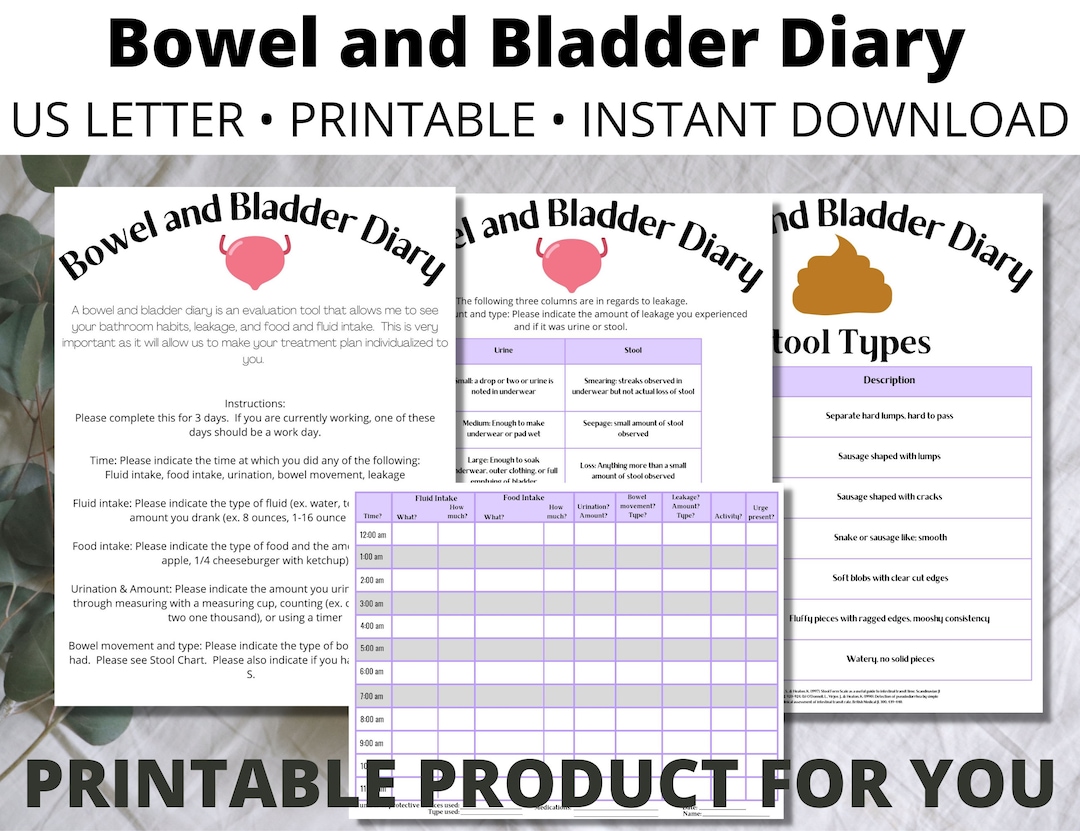 Bowel and Bladder Diary - Etsy