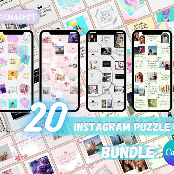 Instagram Puzzle Template - Etsy