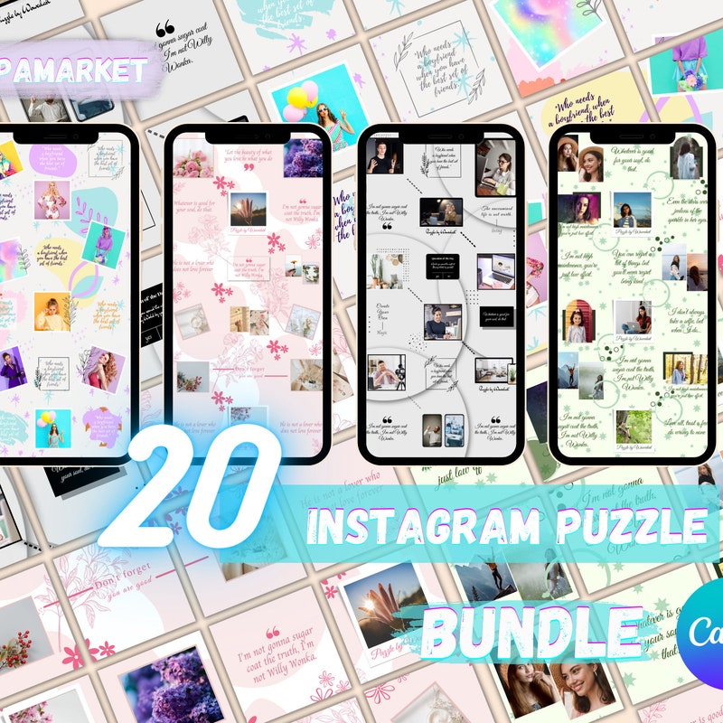 Instagram Puzzle Template - Etsy