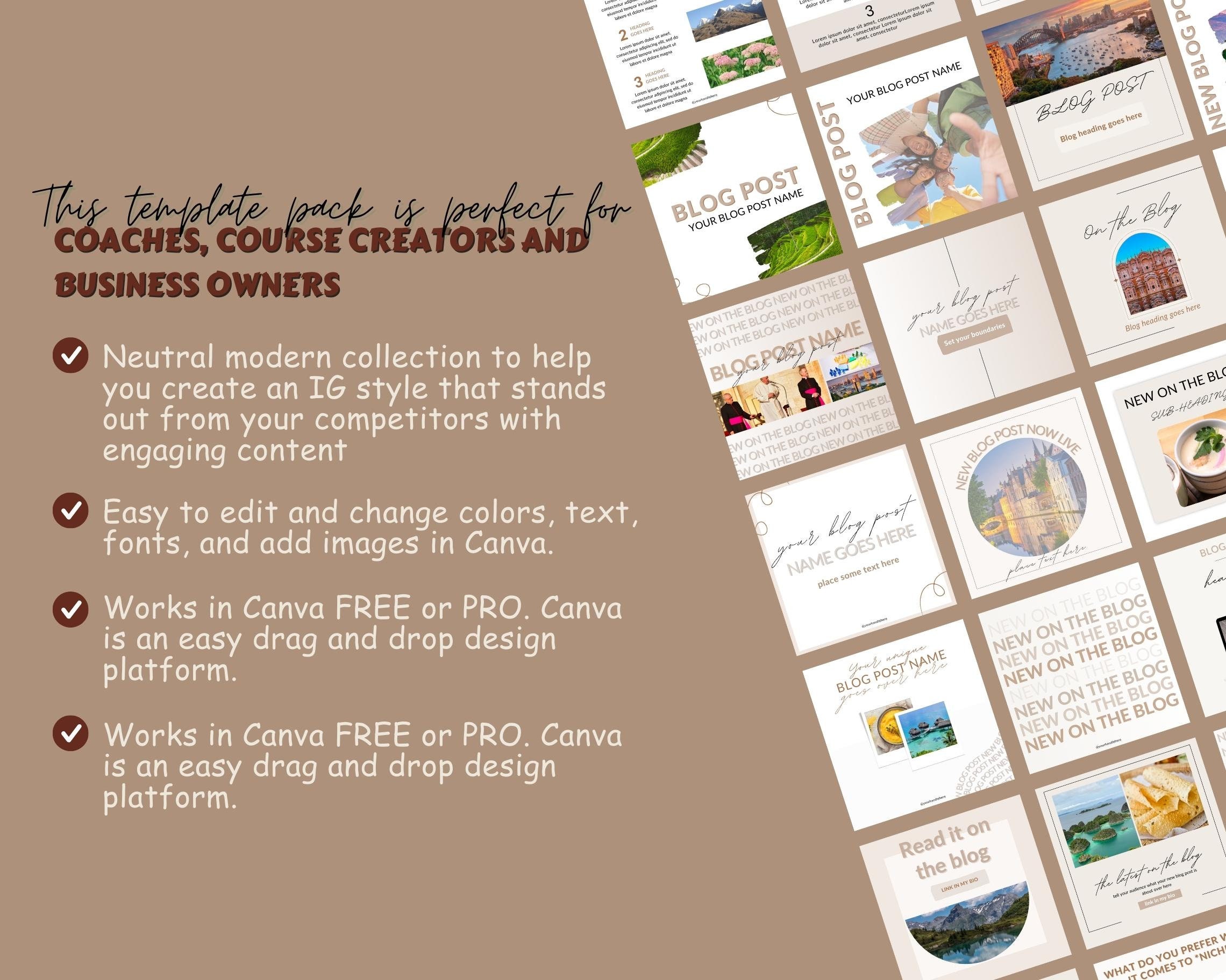 350 Boho Inspired Instagram Templates Kit Designed With Canva - Etsy