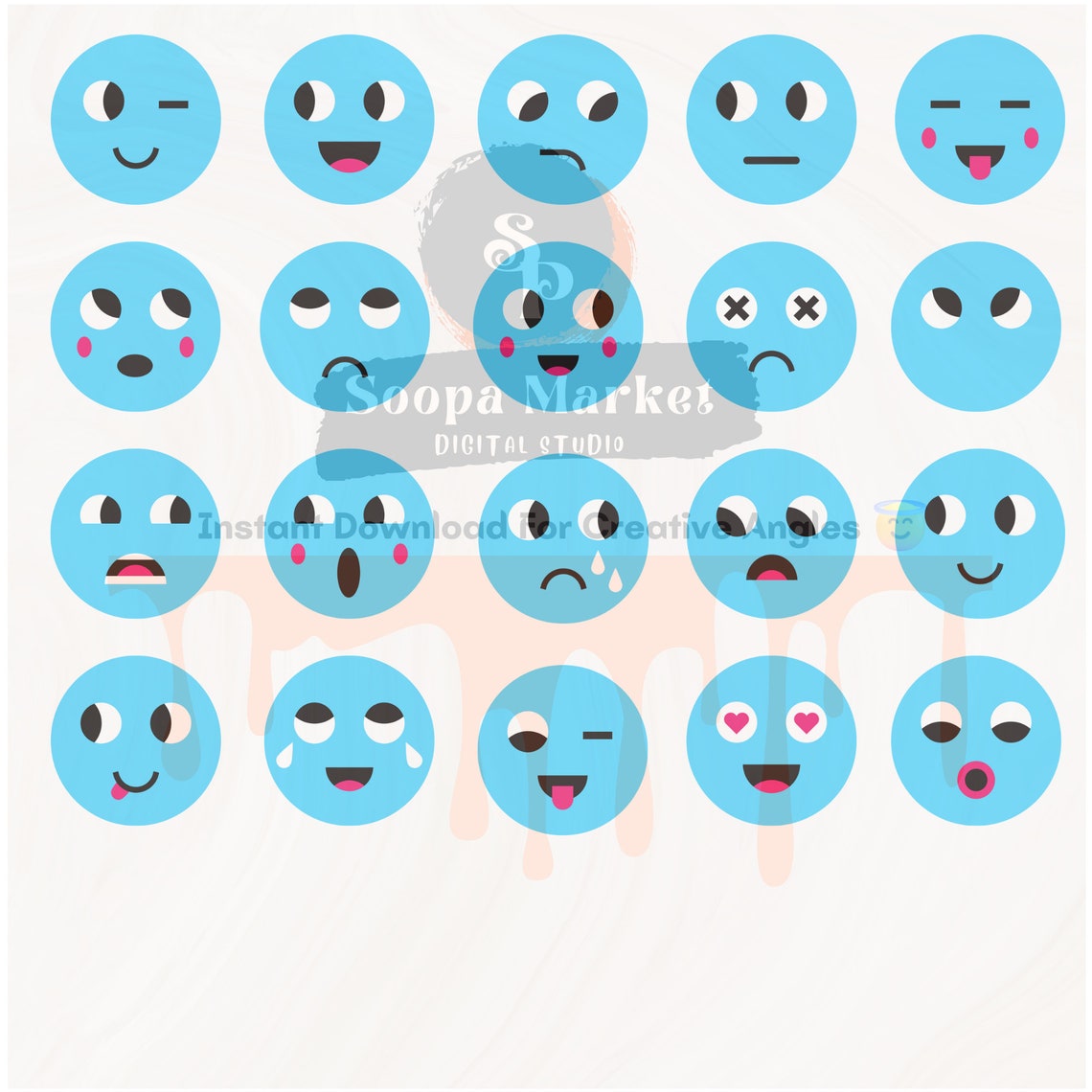 100 Smileys Emojis Bundle / Vector / SVG Bundle / Clipart / - Etsy España