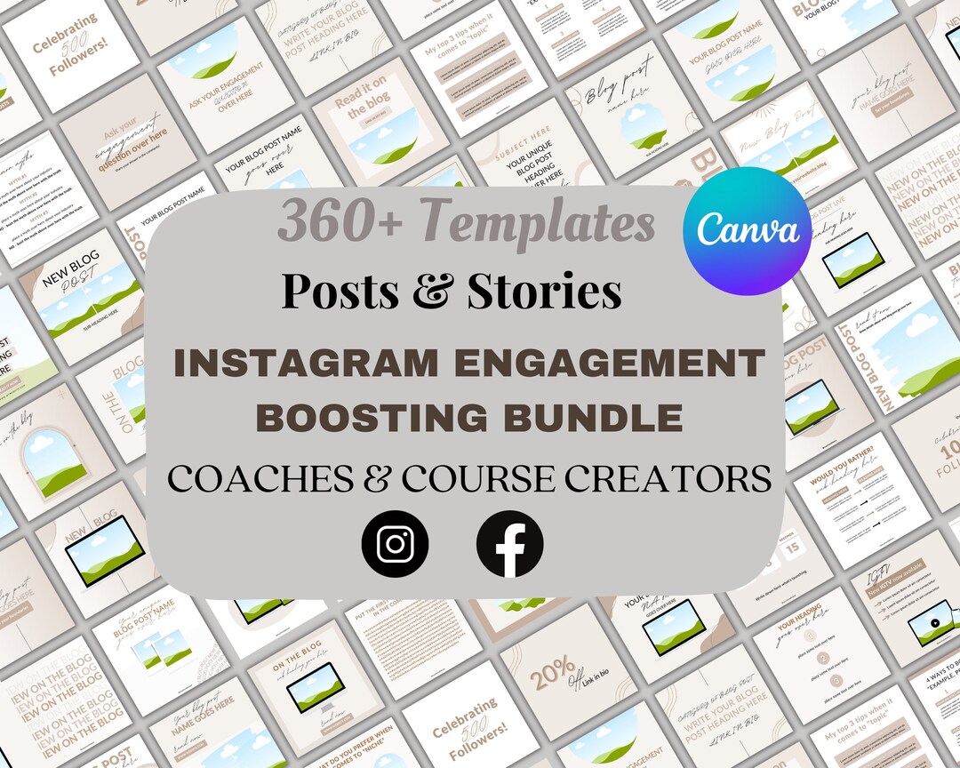 360+ Instagram Engagement Boosting Canva Templates , Life Coach ...