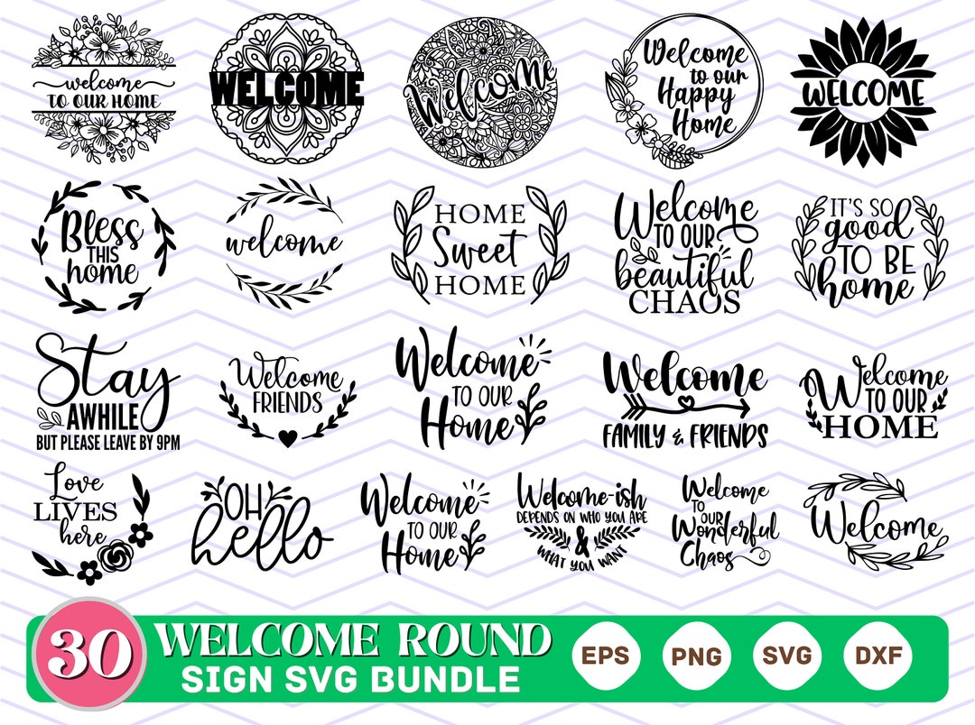 Round Sign Svg Bundle Circle Sign Svg Porch Sign Svg - Etsy